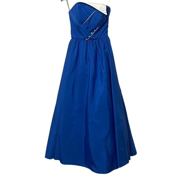 Vintage | Dresses | Vintage Mike Benet Formals 97s Blue White Strapless ...